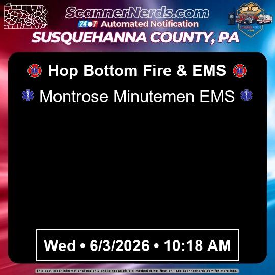 🚒 Hop Bottom Fire & EMS 📅 06/03/2026 ⏰ 10:18 🚨 – ScannerNerds.com