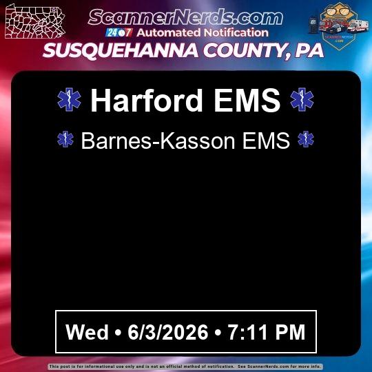 🚑 Harford EMS 📅 06/03/2026 ⏰ 19:11 🚨 – ScannerNerds.com